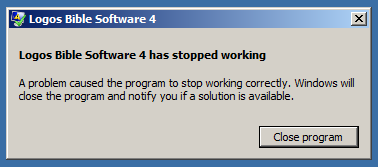 Logos 4 Crashes During Initial Indexing - Logos Community